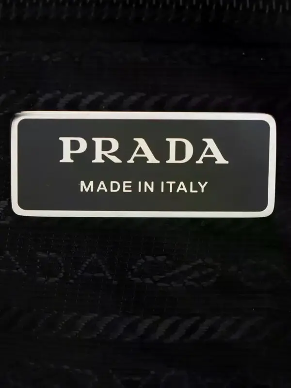 Prada Saffiano Trimmed Tessuto Camera Bag - Black