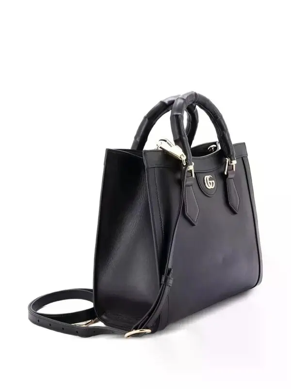 Gucci Diana Nm Bamboo Handle Leather Small Tote Bag - Black