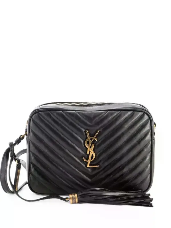 Saint Laurent Matelasse Chevron Leather Small Camera Bag - Black