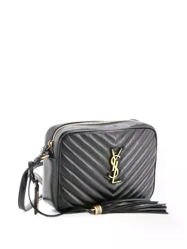 Saint Laurent Matelasse Chevron Leather Small Camera Bag - Black