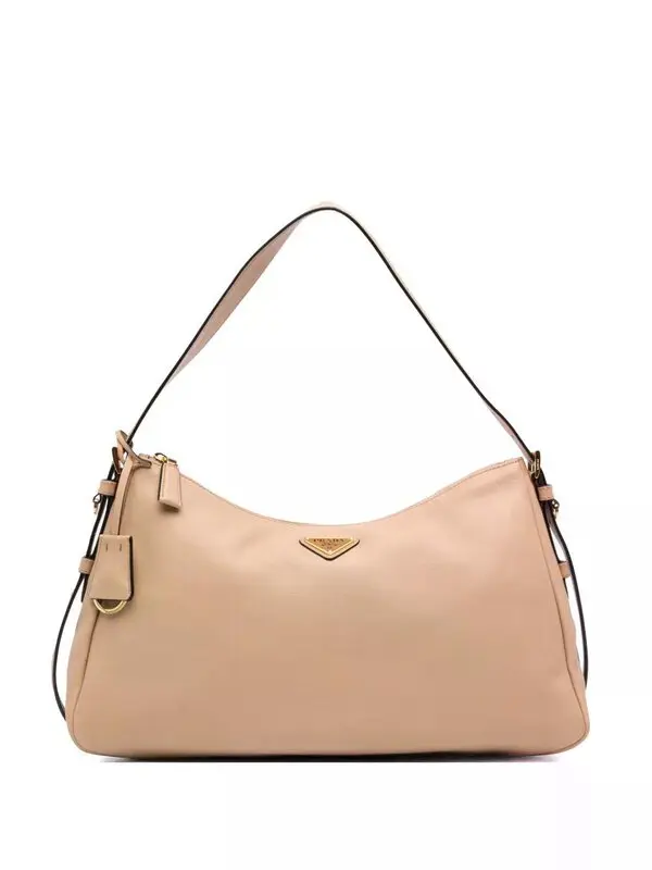 Prada 2013-2026 Large Leather Aimee Shoulder Bag - Neutrals