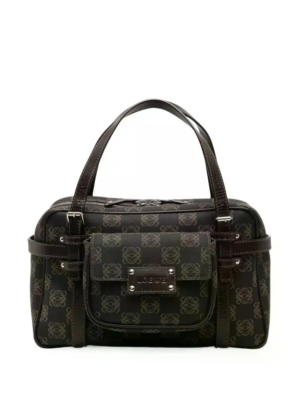 Loewe 2005 Anagram Coated Canvas Handbag - Brown