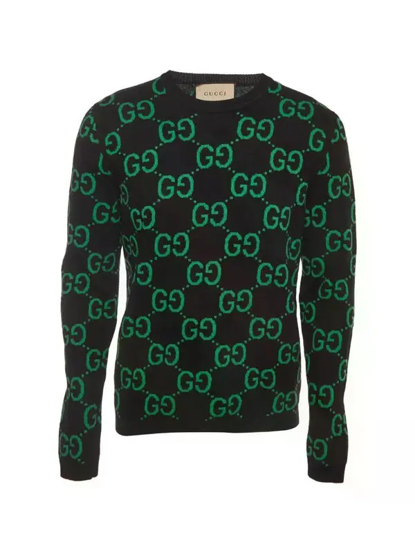Gucci Gg Monogram Jacquard Wool Sweater