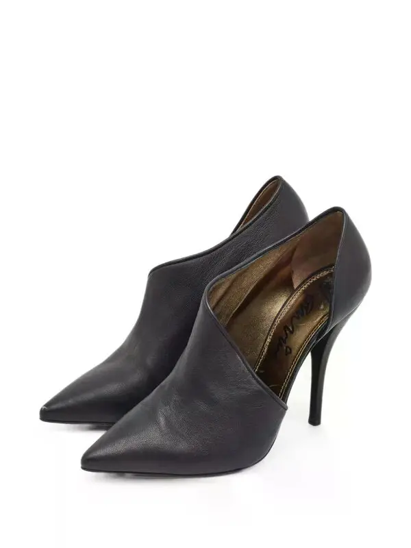 LANVIN Pointed Toe Stiletto Heel Boots With Cutout Details