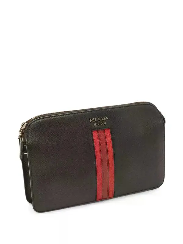 Prada Stripe-detail Clutch Bag