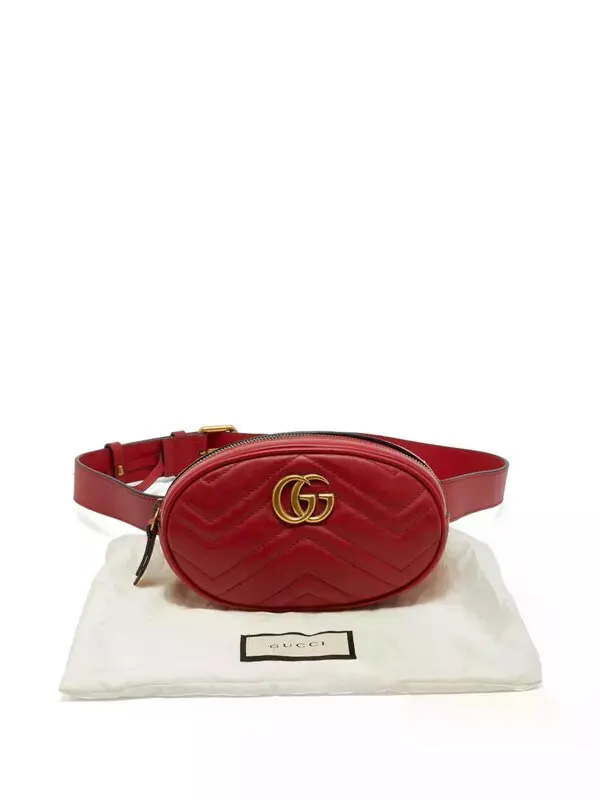 Gucci Mini Gg Marmont Matelassé Belt Bag - Red