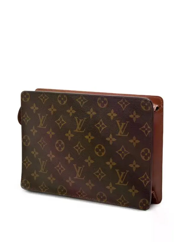 LOUIS VUITTON 2001 Monogram Pochette Homme Clutch Bag - Brown