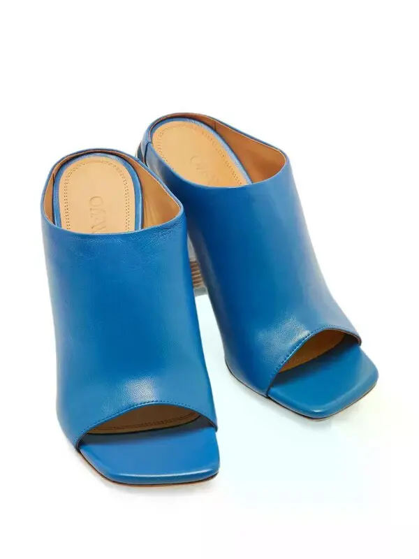 Off-White Sculptural Metallic Block Heel Sandals