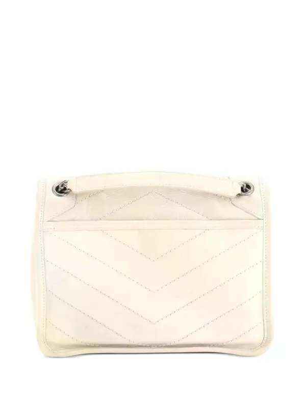 Saint Laurent Niki Chain Flap Bag Matelasse Chevron Leather Baby Shoulder Bag - Neutrals