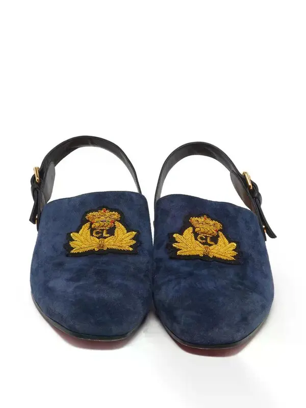 CHRISTIAN LOUBOUTIN Embroidered Slingback Mules