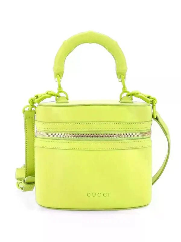 Gucci Bamboo Top Handle Vanity Leather Mini Shoulder Bag