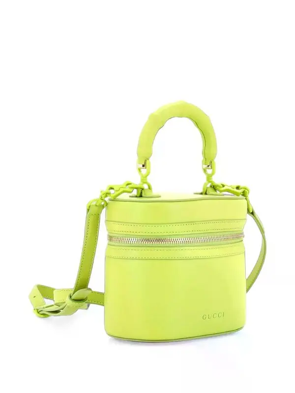 Gucci Bamboo Top Handle Vanity Leather Mini Shoulder Bag