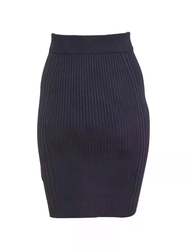 Balmain Ribbed-knit Pencil Mini Skirt
