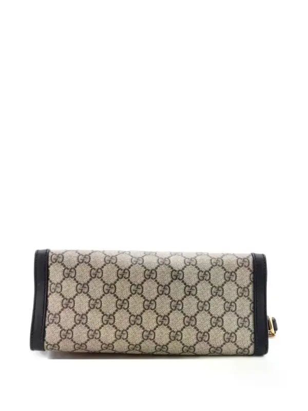 Gucci Padlock Chain Tote Gg Coated Canvas Small Shoulder Bag - Black
