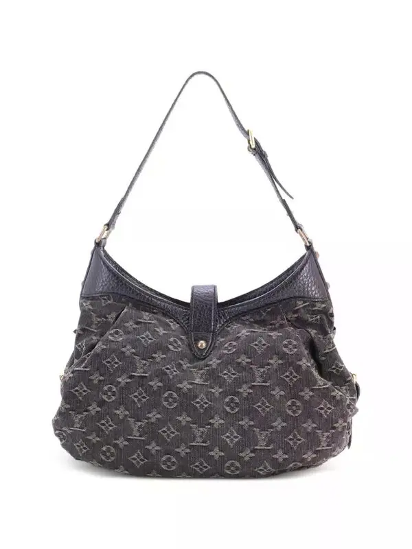 LOUIS VUITTON Monogram Denim Hobo Bag - Black