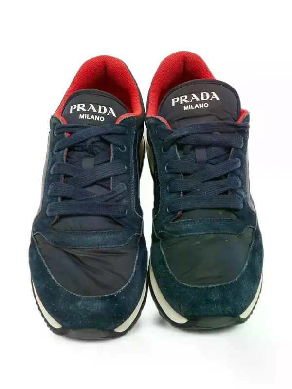 Prada Paneled Lace-up Low-top Sneakers