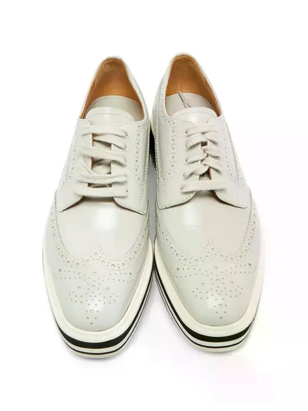 Prada Wingtip Lace-up Derby Shoes With Platform Sole