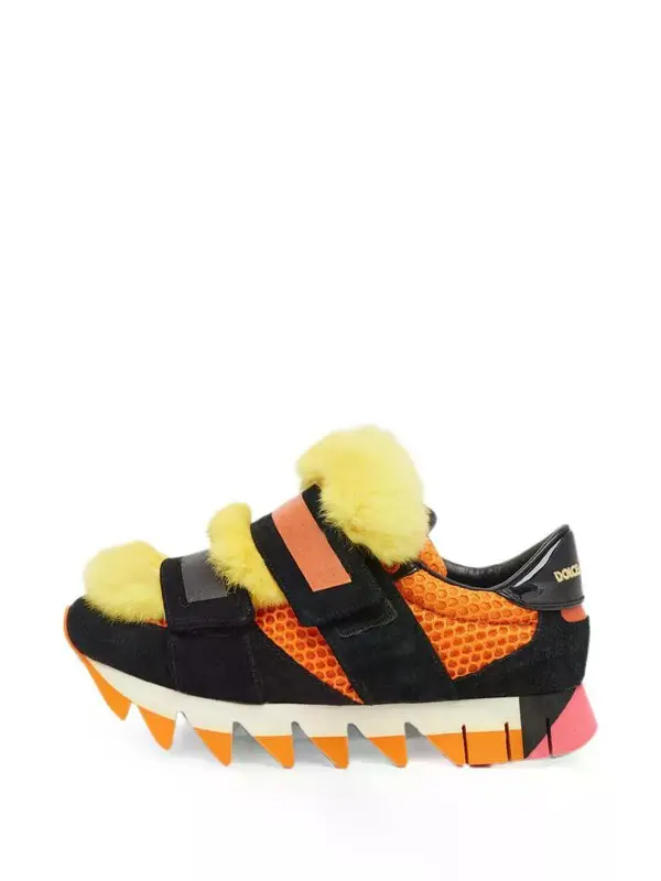 Dolce & Gabbana Patchwork Fur Trimmed Sneakers