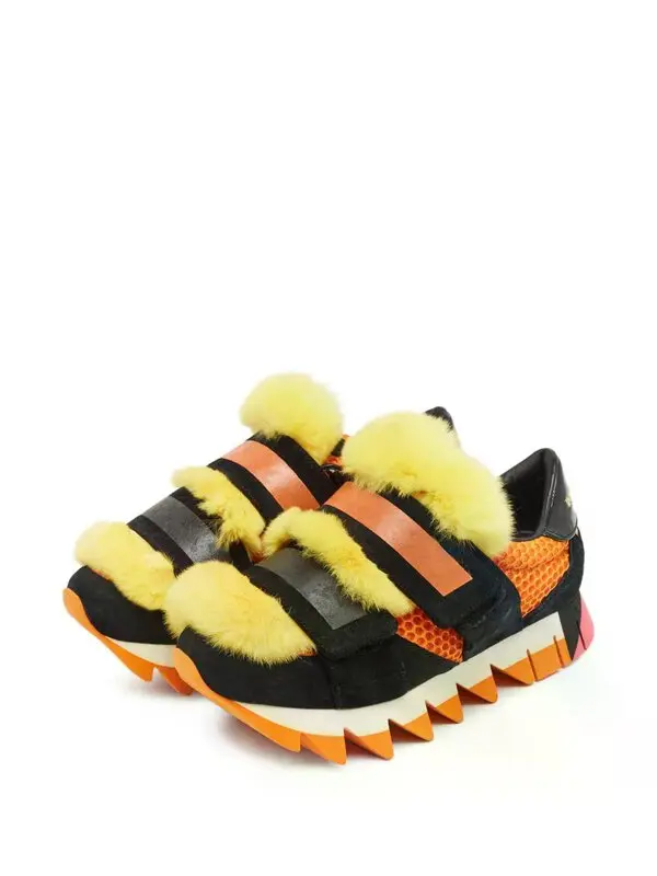 Dolce & Gabbana Patchwork Fur Trimmed Sneakers