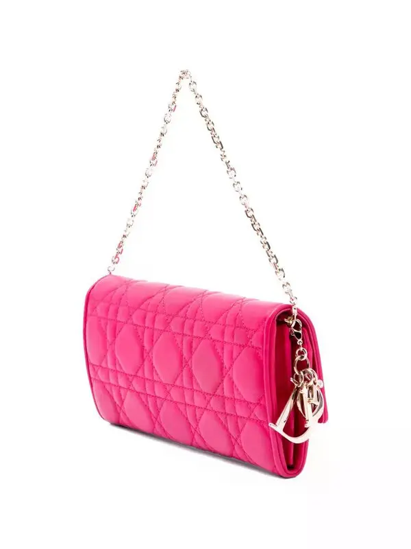 Dior Lambskin Cannage Lady Wallet On Chain Handbag