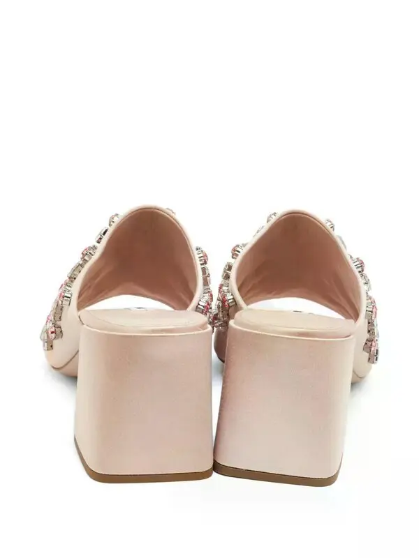 Miu Miu Embellished Crystal Slide Block Heel Sandals