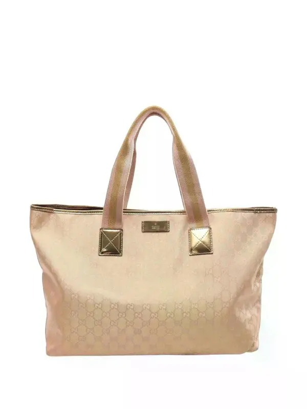 Gucci Gg Canvas Web Tote Bag - Gold