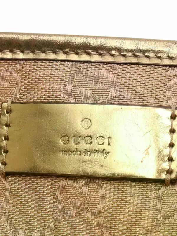 Gucci Gg Canvas Web Tote Bag - Gold