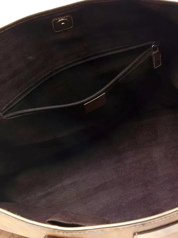 Gucci Gg Canvas Web Tote Bag - Gold