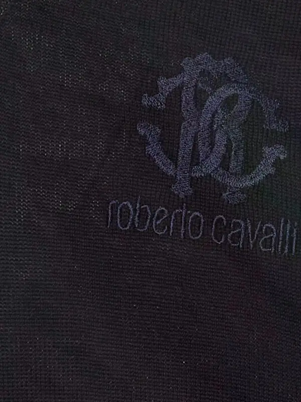 Roberto Cavalli Embroidered Logo Fine-knit Sweater