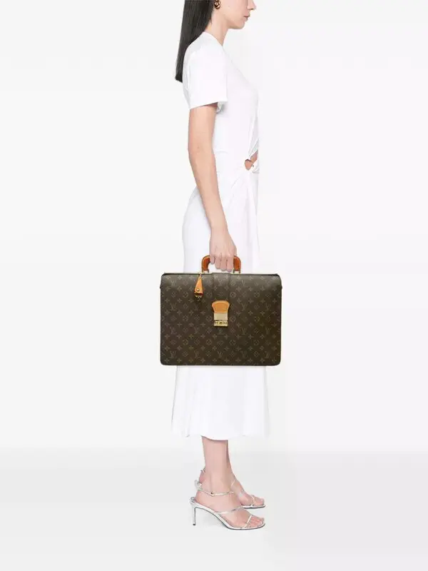 LOUIS VUITTON 1983 Monogram Serviette Fermoir Business Bag