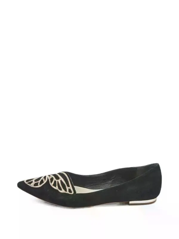 SOPHIA WEBSTER Bibi Butterfly Embroidered Suede Flat Pumps