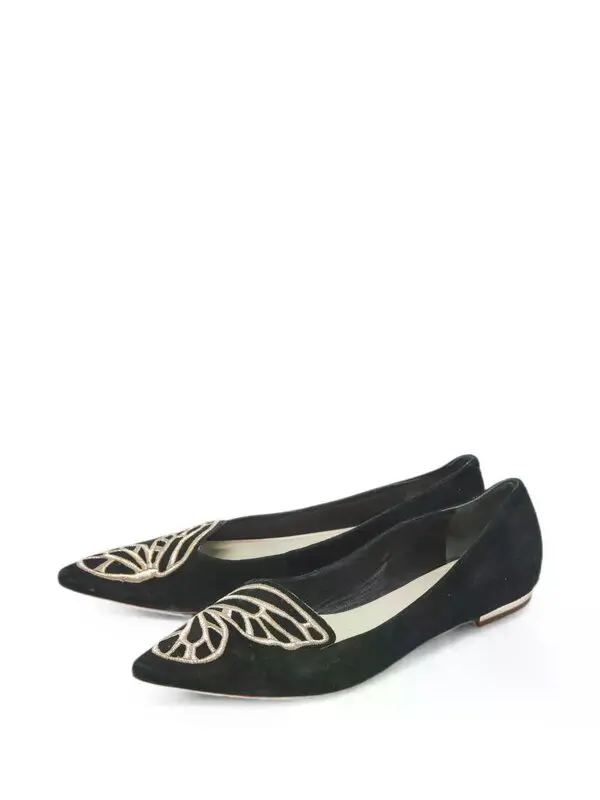 SOPHIA WEBSTER Bibi Butterfly Embroidered Suede Flat Pumps