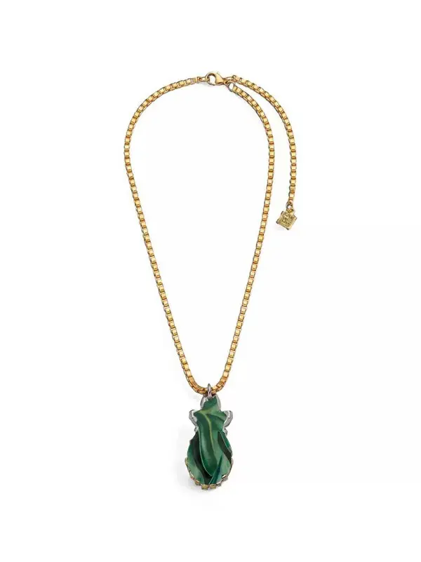 Stella Jean Crystal Embellished Pineapple Pendant Necklace