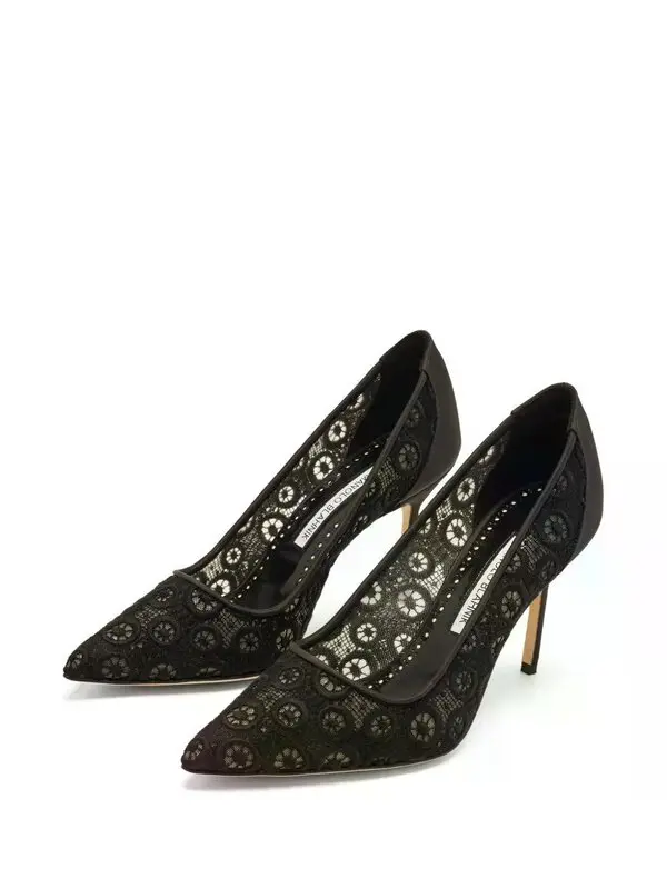 Manolo Blahnik Floral Lace Pointed Toe Stiletto Pumps