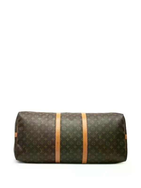 LOUIS VUITTON Monogram Keepall Bandouliere 60 Travel Bag - Brown