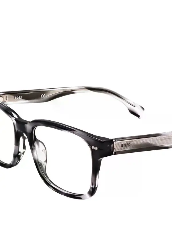 BOSS Striped Square-frame Glasses