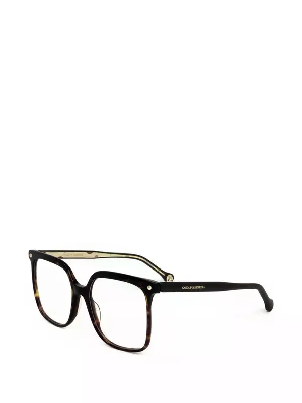 Carolina Herrera Tortoiseshell-effect Square-frame Glasses