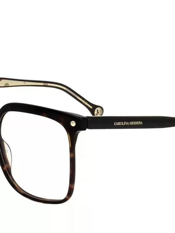 Carolina Herrera Tortoiseshell-effect Square-frame Glasses