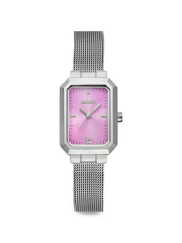 Dkny Rectangular-case Mesh-bracelet 22mm Watch