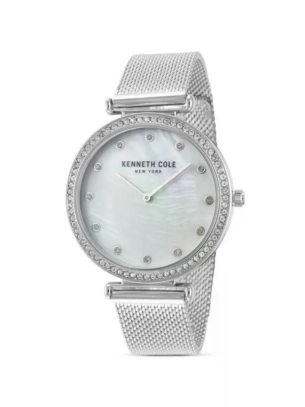 KENNETH COLE Crystal Bezel Mesh-strap 36mm Watch