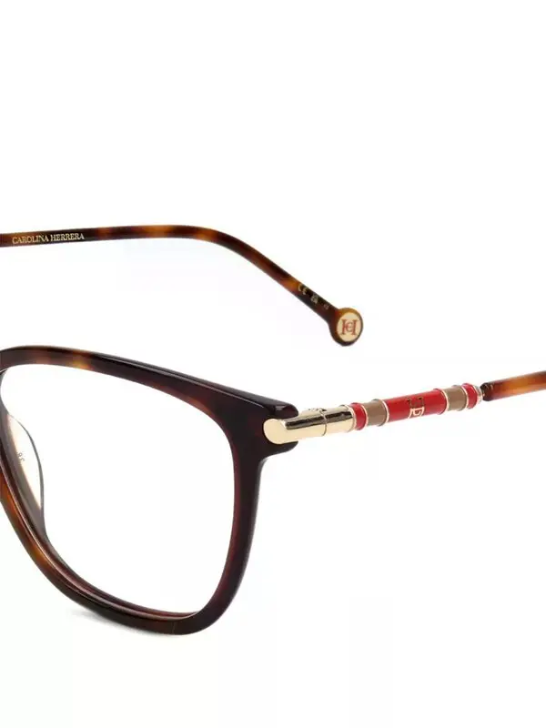 Carolina Herrera Tortoiseshell-effect Cat-eye Glasses
