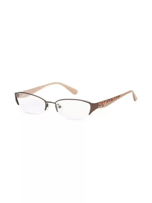Guess Tortoiseshell-effect Logo-plaque Glasses