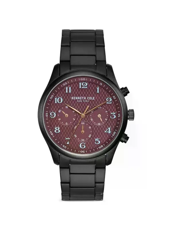 KENNETH COLE Chronograph Textured 42mm Watch - Purple