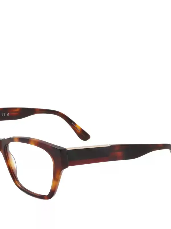 Lacoste Tortoiseshell-effect Rectangle-frame Eyeglasses