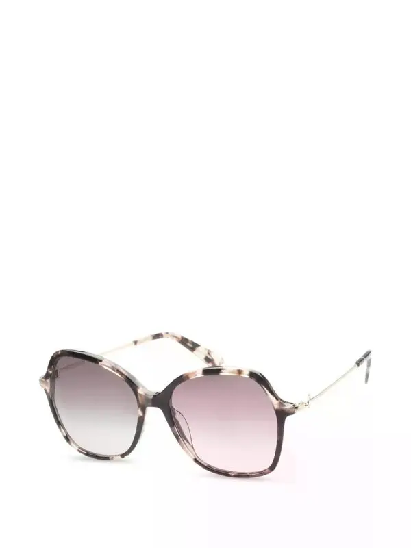 Longchamp Tortoiseshell-effect Geometric Sunglasses - Brown