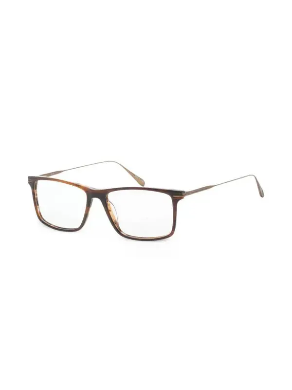 John Varvatos Tortoiseshell-effect Rectangle-frame Glasses - Brown