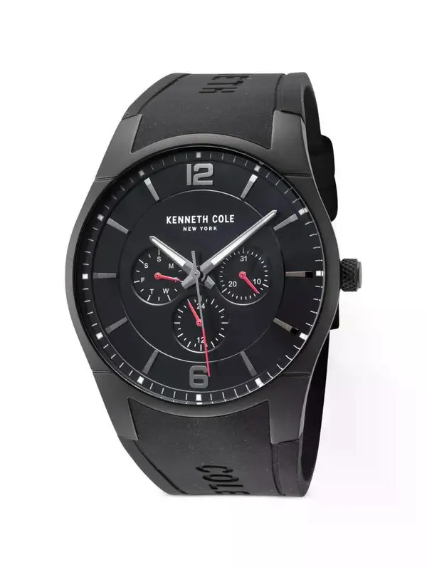 KENNETH COLE Chronograph Watch With Rubber Strap - Black
