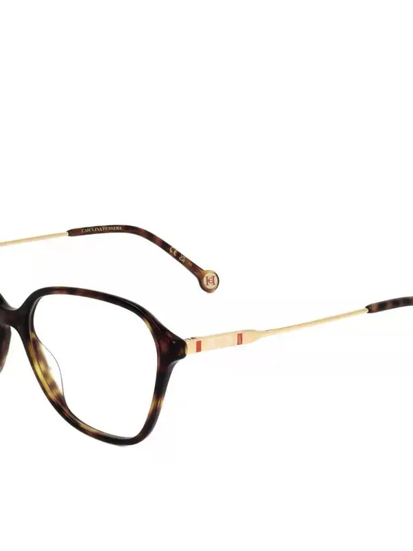 Carolina Herrera Geometric Frame Eyeglasses - Brown