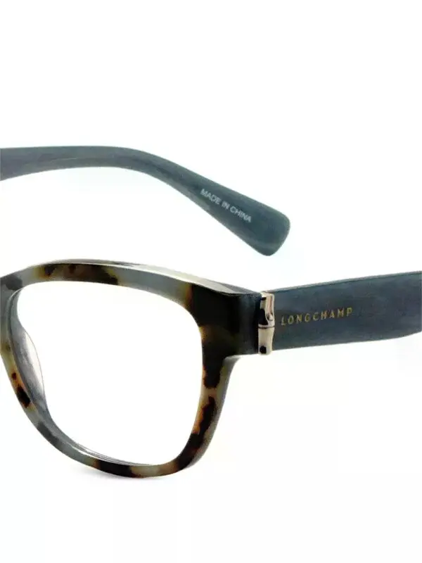 Longchamp Tortoiseshell-effect Rectangle Eyeglasses - Brown