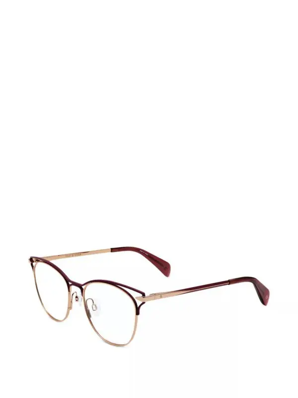 Rag & Bone Oval Frame Eyeglasses - Red